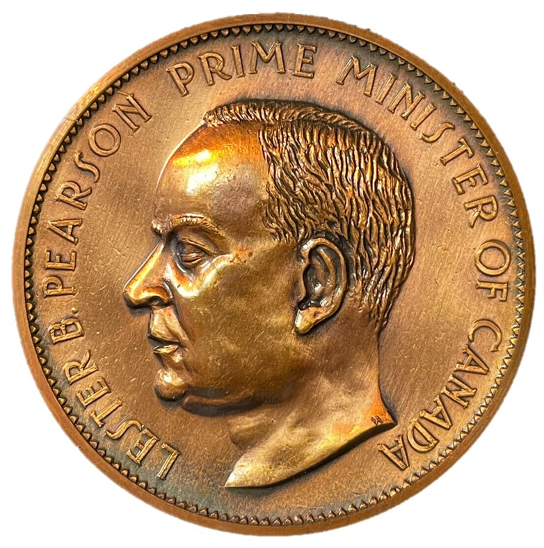 Lester Pearson Canada's Own Flag Color Medallion (1964) – Merchantman ...