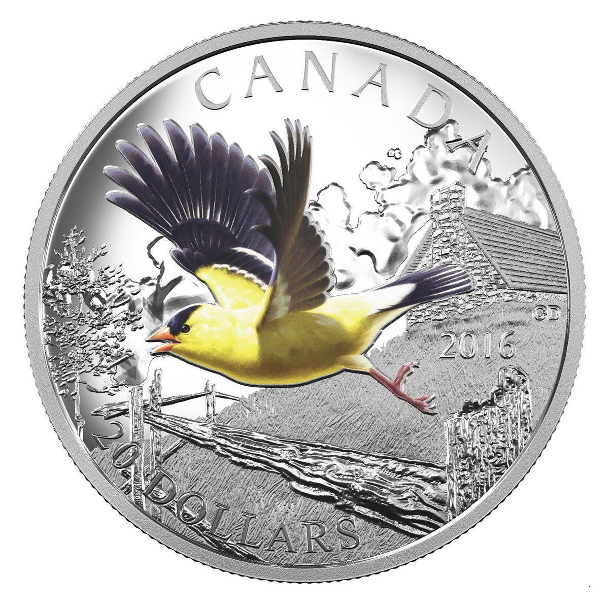 1 oz Colourful Birds of Canada: American Goldfinch Silver Coin ...